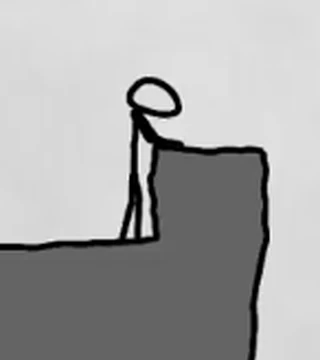 Stick Figures Jumping Off Cliffs