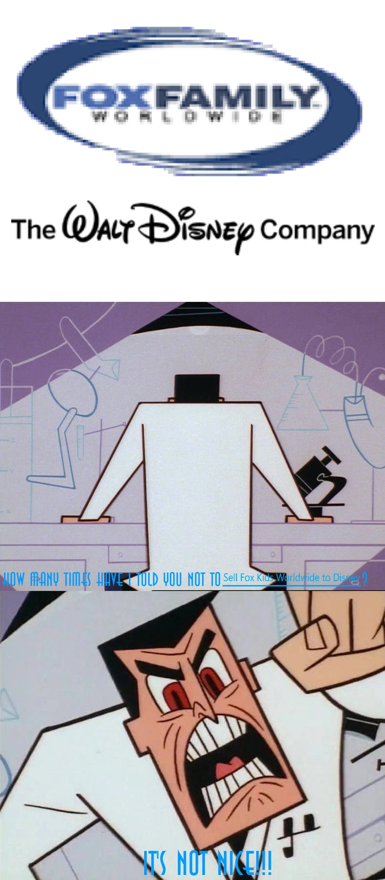 Professor Utonium says selling Fox Family Worldwide to Disney is not ...