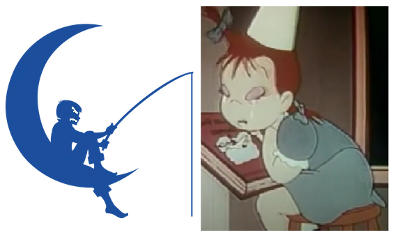 DreamWorks boy fishing on the moon gets angry at Little Audrey over the ...