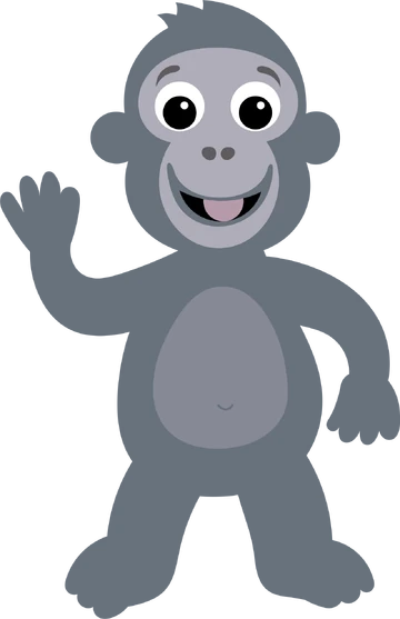 gorilla cartoon with white baby