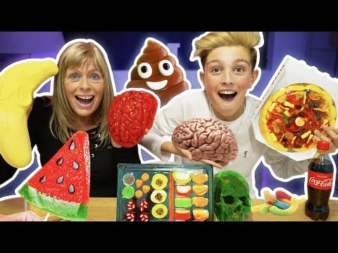 Real Food VS Gummy Food! GROSS Giant Candy Challenge - EXTREME Edition ...