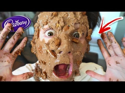 CRAZY 100 LAYERS OF CHOCOLATE ON FACE CHALLENGE!! | The ultimate morgz ...
