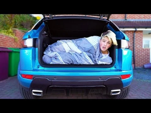 I Spent the Night in Mums New Car & She Caught Me!! (24 Hour Overnight ...