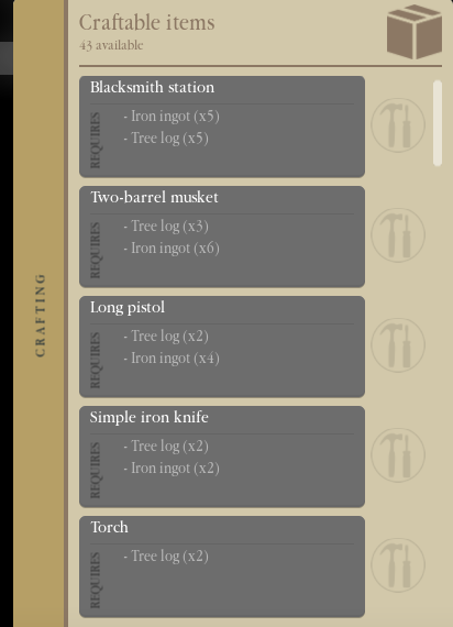 Crafting | The Unofficial Northern Frontier Wiki | Fandom