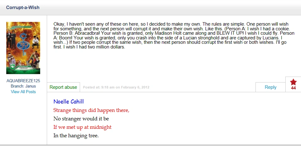 Corrupt-A-Wish | The 39 Clues Message Board Wiki | Fandom