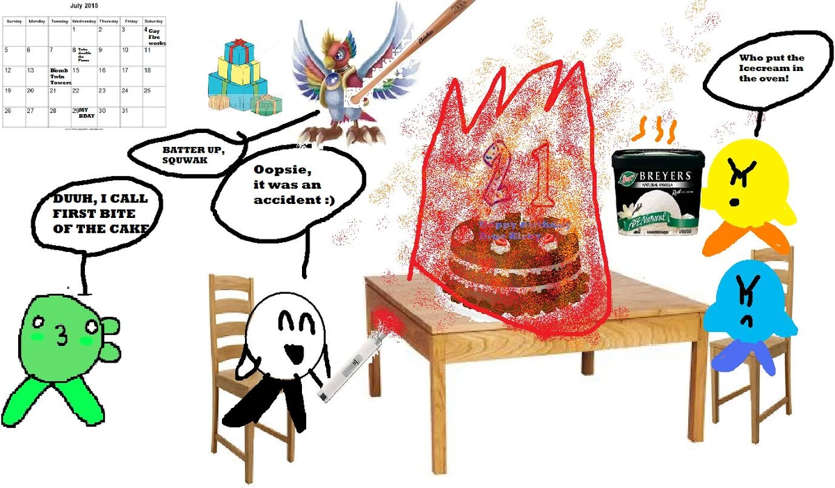 Comic 67:Blue Kirbys Birthday | The air ride group Wiki | Fandom