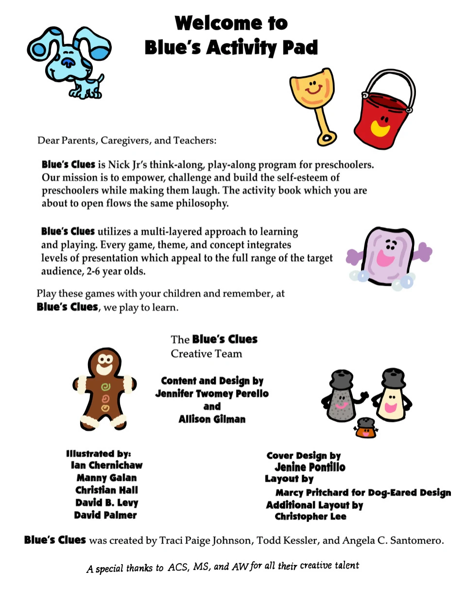 Blue's Activity Pad 1998 | Blue's Clues Wiki | Fandom