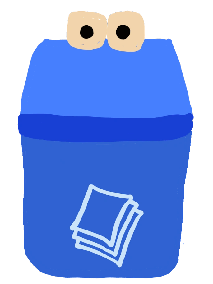 Blue Metal Recycle Bin