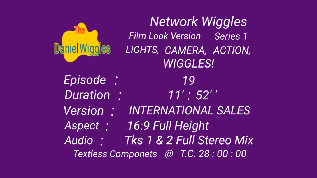 Episode 19 (Lights, Camera, Action, Wiggles!)/Master Slate | The Daniel ...
