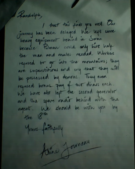 Aline's Letter | The Dark Pictures Wiki | Fandom