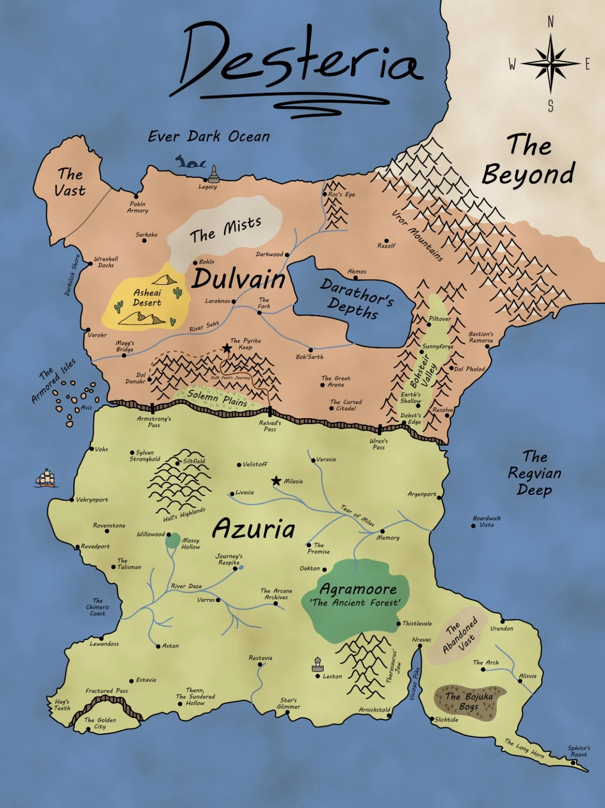 Map of Desteria | The Desteria Saga Wiki | Fandom
