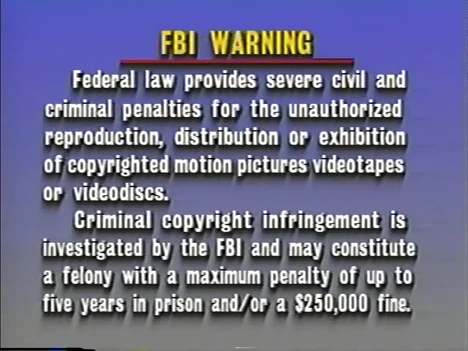 Cabin Fever Warning Screen | The FBI Warning Screens Wiki | Fandom