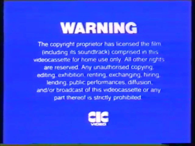 CIC Video Warning Screen | The FBI Warning Screens Wiki | Fandom
