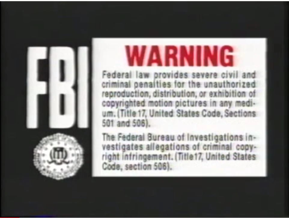 Feature Films Warning Screen | The FBI Warning Screens Wiki | Fandom