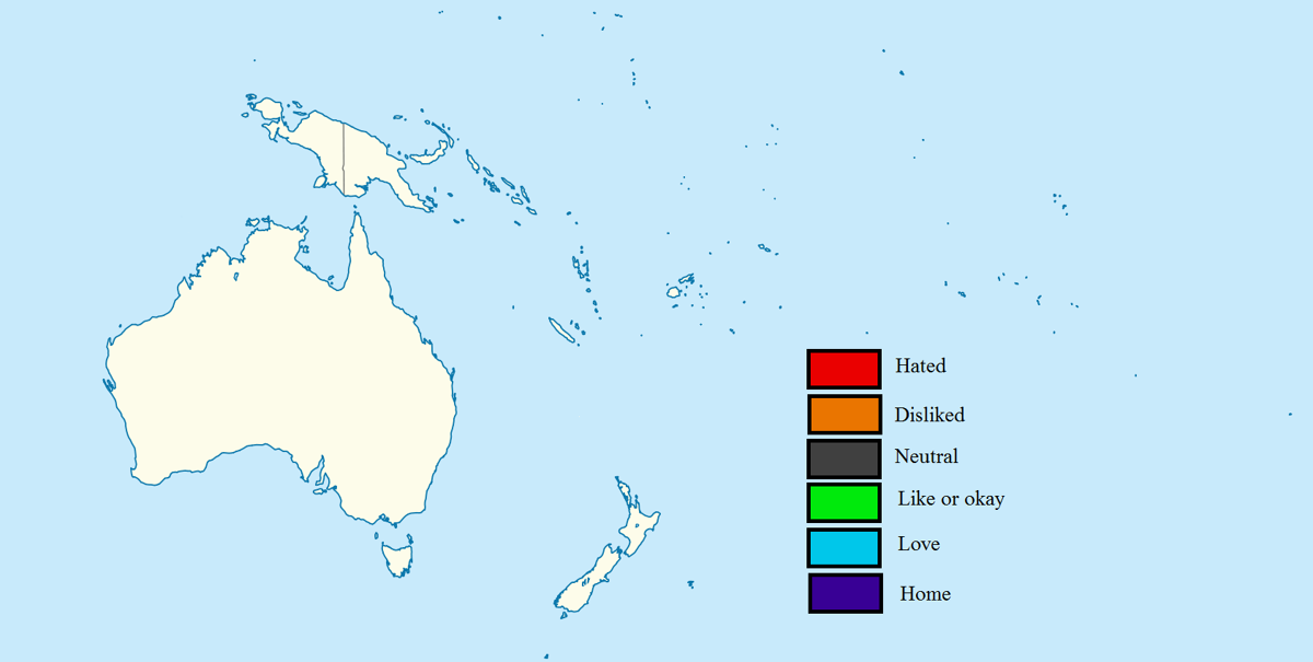 Simple Map Of Oceania