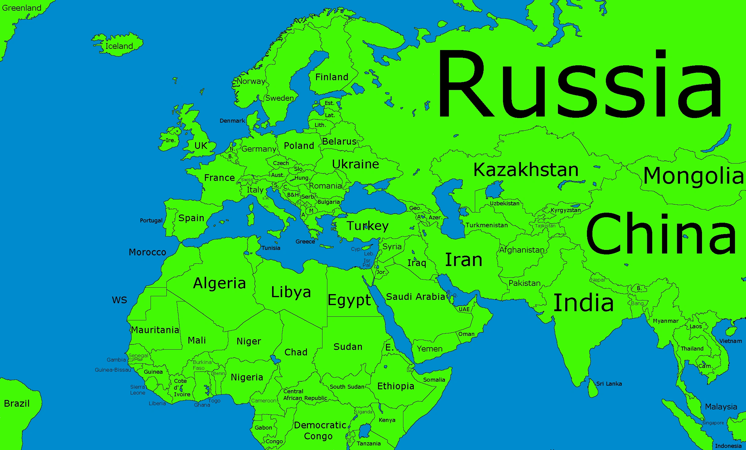 Europe And Asia Map Blank