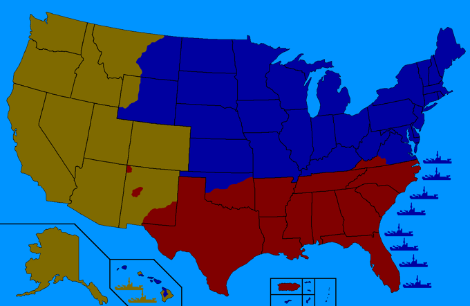 Civil War North And South Map