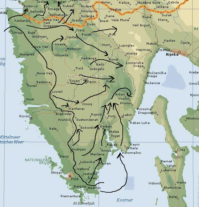Map Of Istrian Peninsula