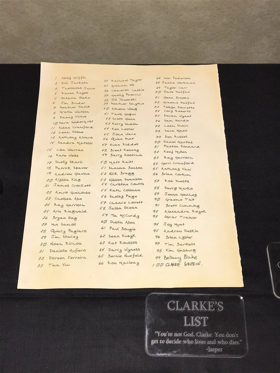 Clarke's List | The 100 Wiki | Fandom