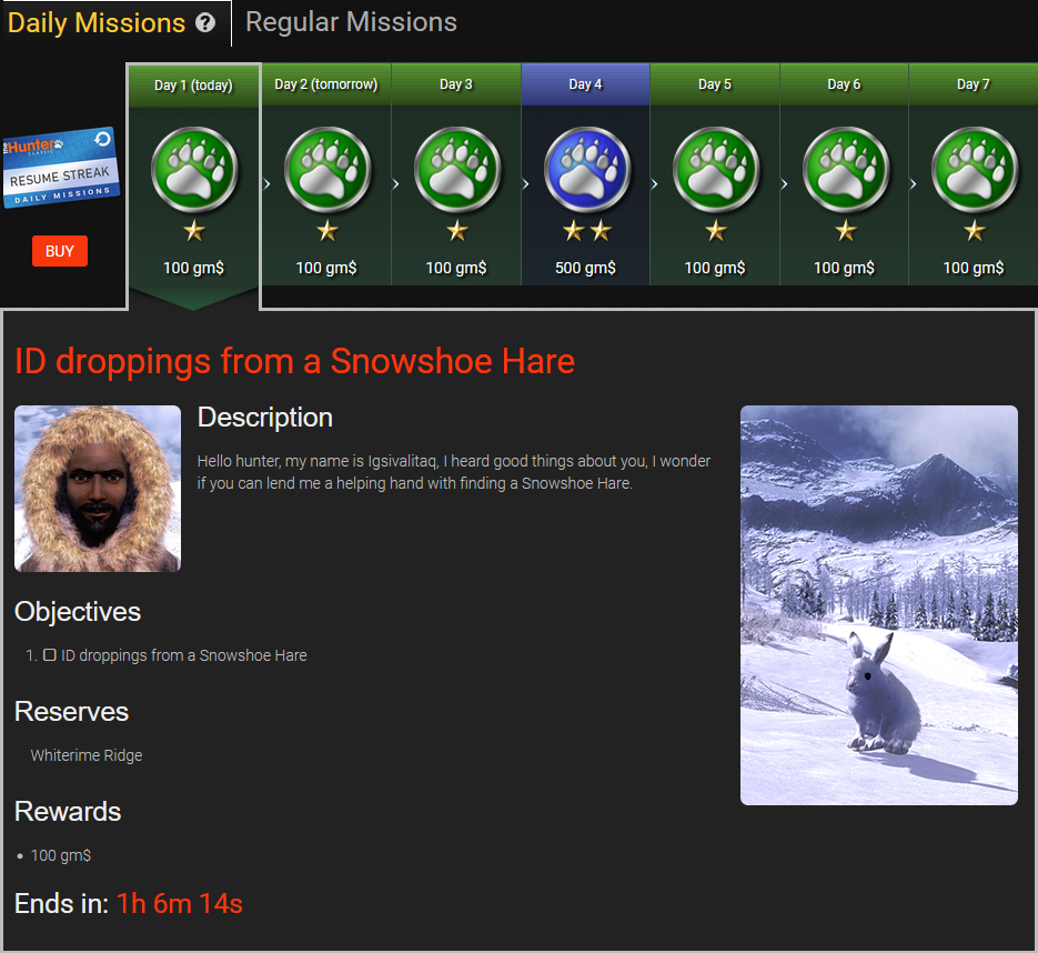 Daily Missions | The Hunter Wikia | Fandom