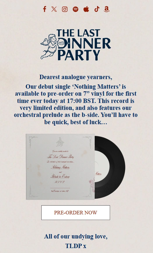 Email list | The Last Dinner Party Wiki | Fandom