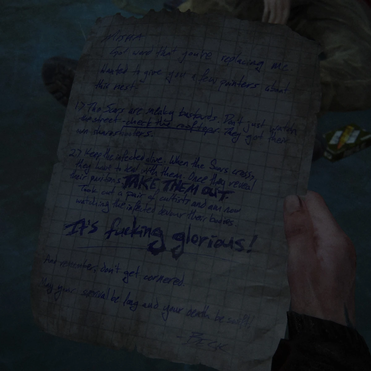 Sniper's note | The Last of Us Wiki | Fandom