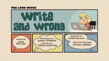 Write and Wrong | The Loud House Encyclopedia | Fandom