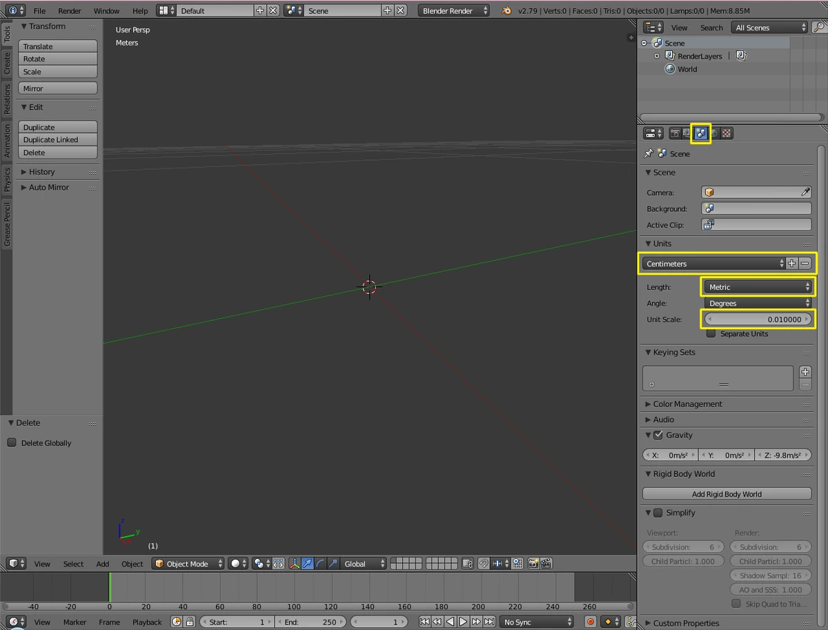 BLENDER: Start a new file and prepare the measurement units | Planet ...