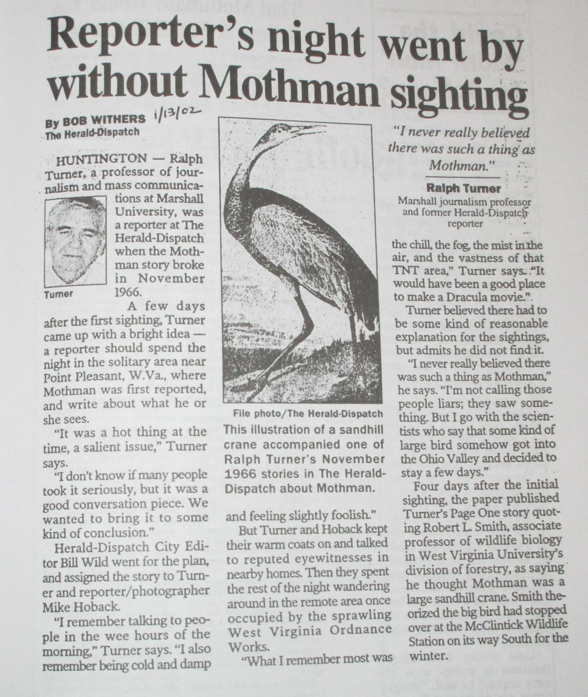 Reporter's night went by without Mothman sighting | TheMothMan Wikia ...