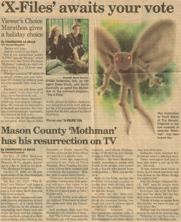 Mason County 'Mothman' has his resurrection on TV | TheMothMan Wikia ...