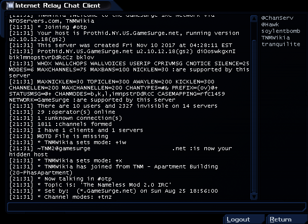 Internet Relay Chat | The Nameless Mod Wiki | Fandom