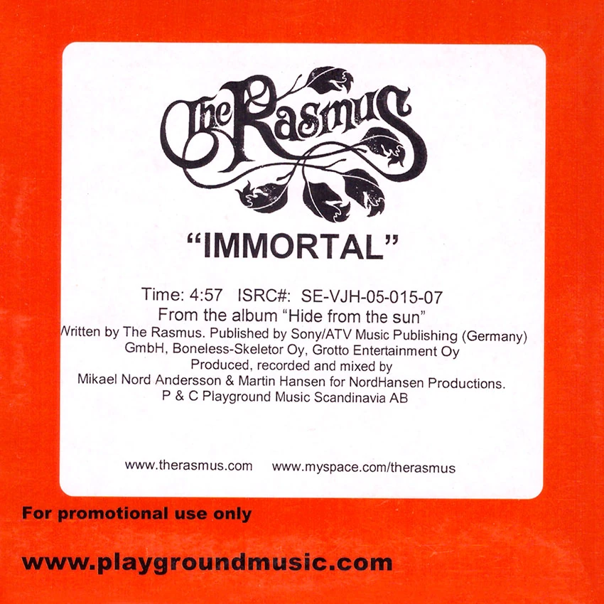 Immortal | The Rasmus Wiki | Fandom