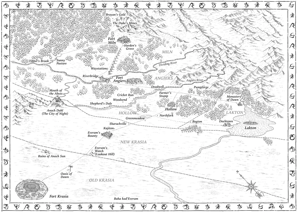 Thesa and Krasia map from The Desert Prince | Demon Cycle Wiki | Fandom