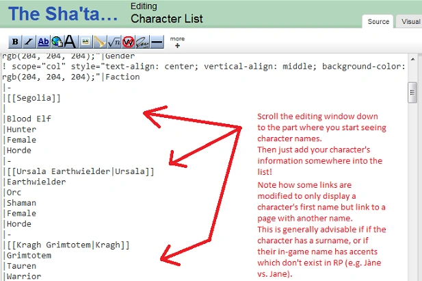 Adding character pages | The Sha'tar EU | Fandom