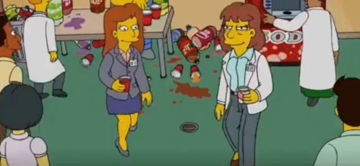 Female Unnamed with brown hair and white science coat | The Simpsons ...