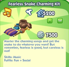 Fearless Snake Charming Kit | The Sims Social Wiki | Fandom