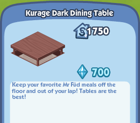 Kurage Dark Dining Table | The Sims Social Wiki | Fandom