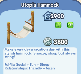 Utopia Hammock | The Sims Social Wiki | Fandom