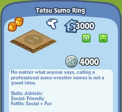 Tatsu Sumo Ring | The Sims Social Wiki | Fandom