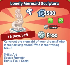 Lonely Mermaid Sculpture | The Sims Social Wiki | Fandom