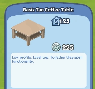 Basix Tan Coffee Table | The Sims Social Wiki | Fandom