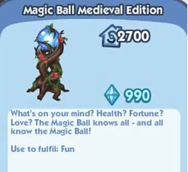 Magic Ball Medieval Edition | The Sims Social Wiki | Fandom