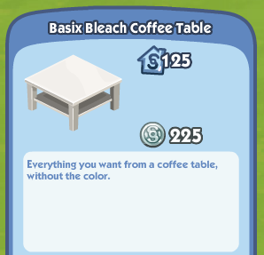 Basix Bleach Coffee Table | The Sims Social Wiki | Fandom