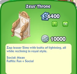 Zeus' Throne | The Sims Social Wiki | Fandom