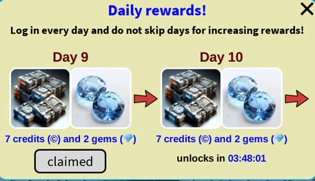 Daily Rewards | Roblox The Space Simulator Wiki | Fandom