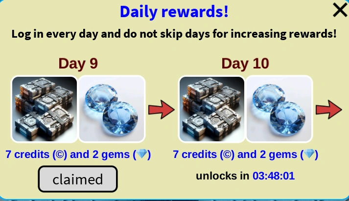 Daily Rewards | Roblox The Space Simulator Wiki | Fandom