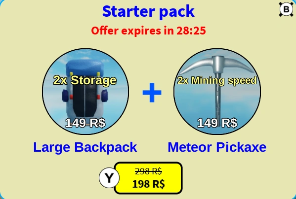 Starter pack | Roblox The Space Simulator Wiki | Fandom