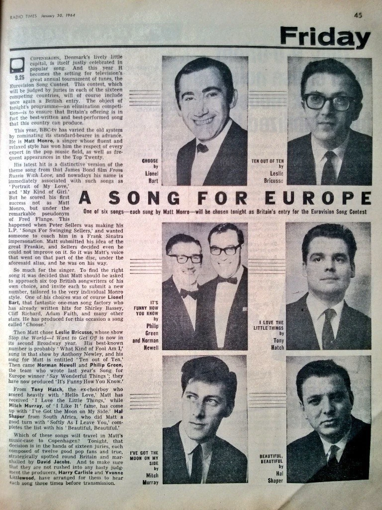 A Song For Europe (1964) | A Pop Culture Scrapbook | Fandom