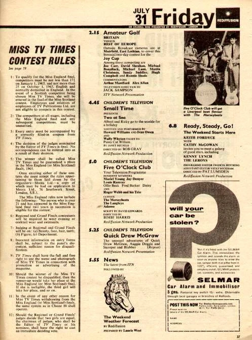 31 July 1964 | A Pop Culture Scrapbook | Fandom