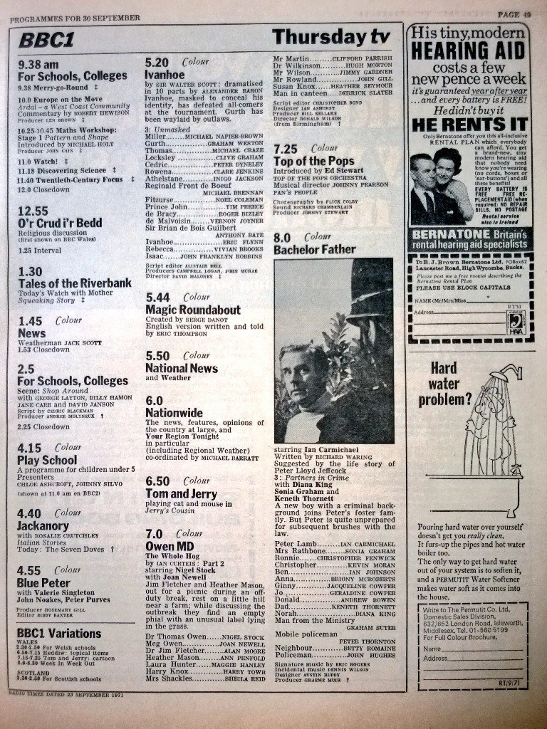 30 September 1971 | A Pop Culture Scrapbook | Fandom